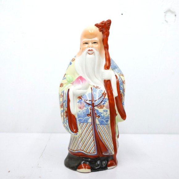 Vintage | Art | Chinese Famille Rose Porcelain Shou Lao Statue Shou ...